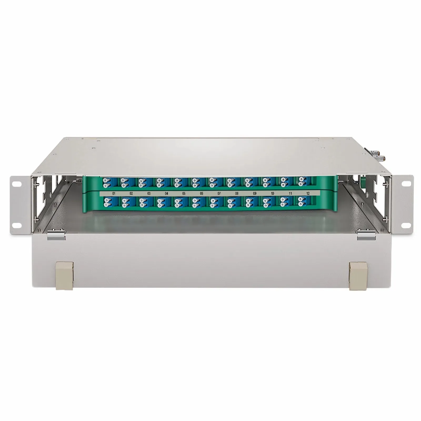 2U Rack Mount Fiber Optic Distribution Panel, 48 Fibers OS2 Single Mode ...