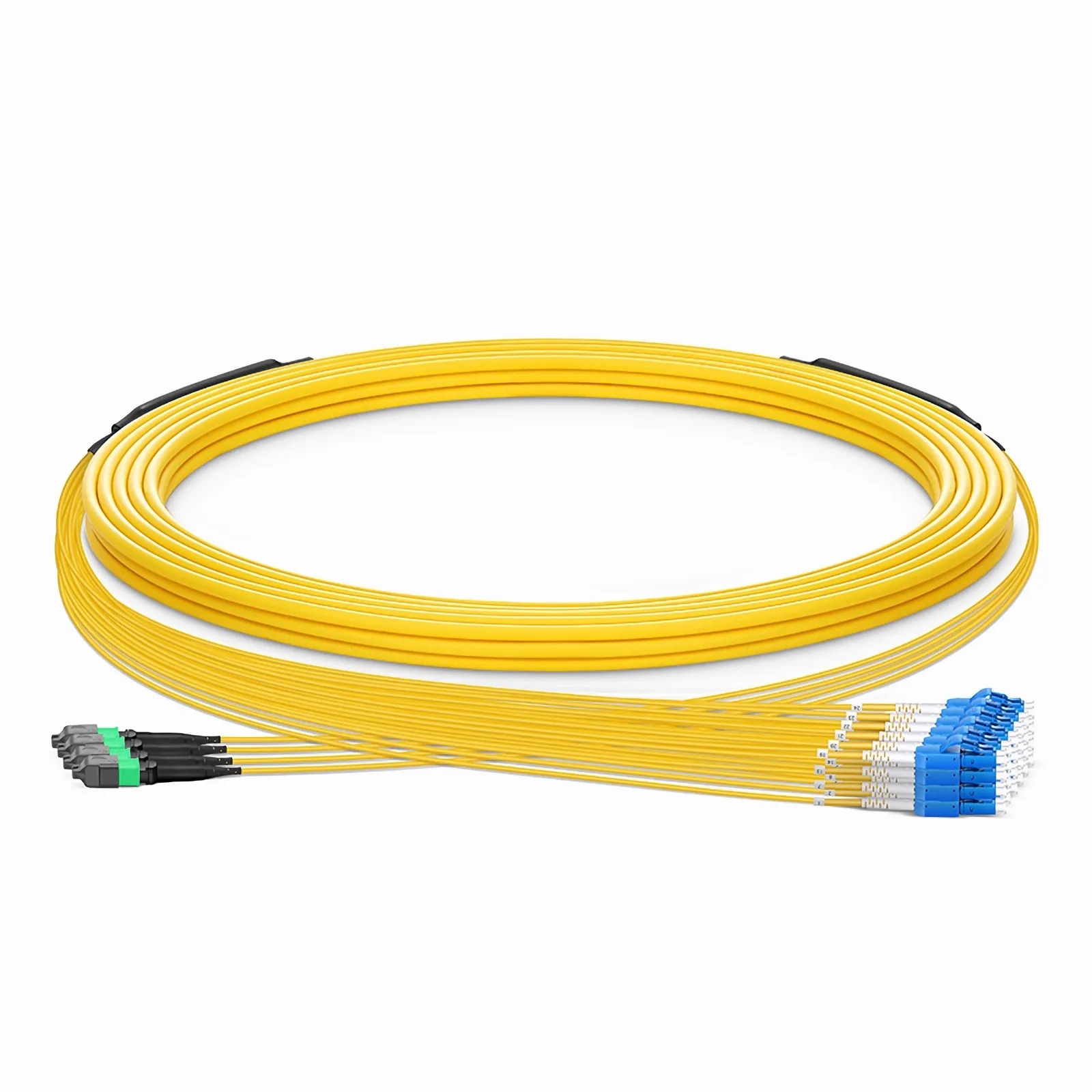 30m (100ft) Cable troncal híbrido MTP®, MTP®-12 APC (hembra) a 6 LC UPC ...
