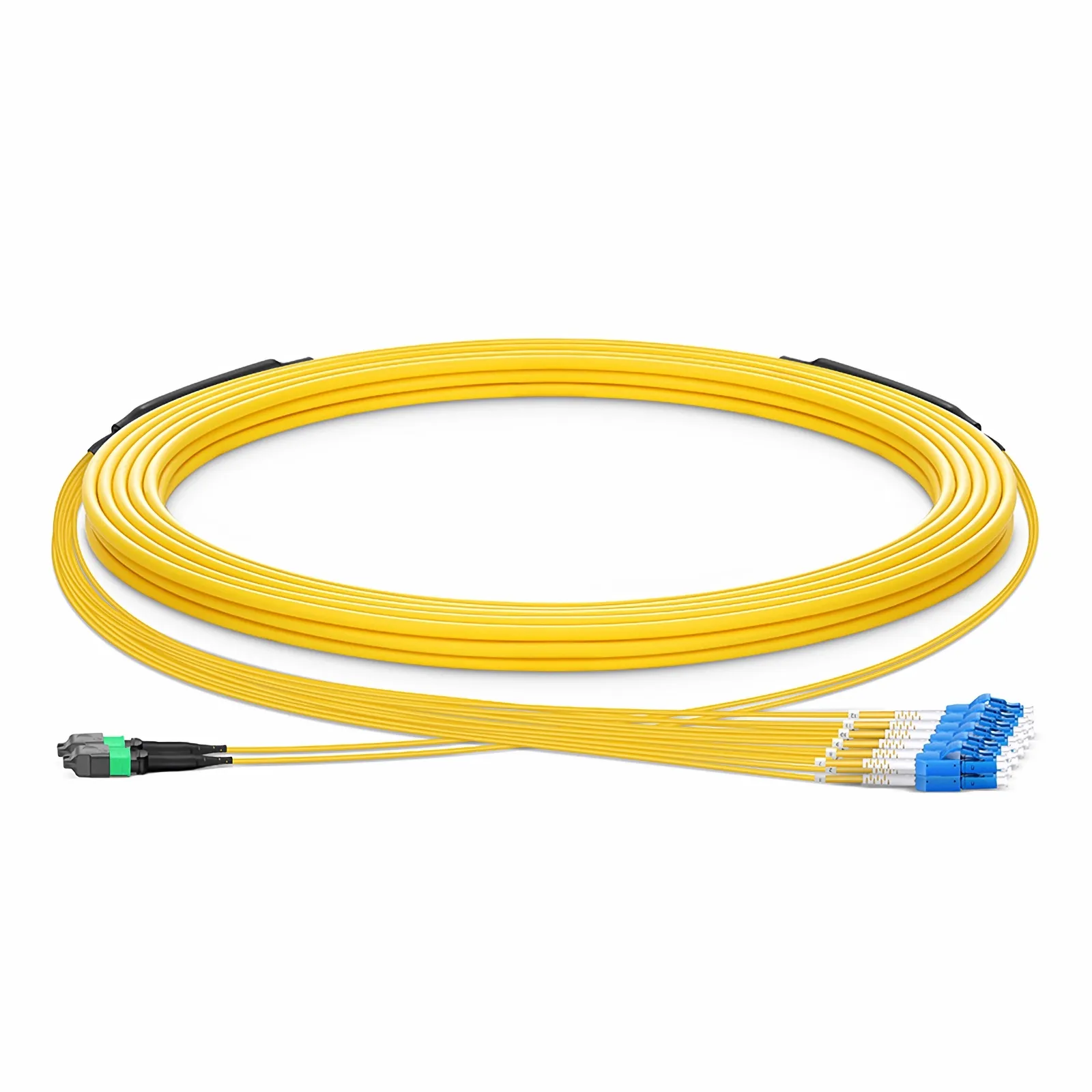 30m (98ft) MTP® Hybrid Trunk Cable, MTP®-12 APC (Female) to 6 LC UPC ...