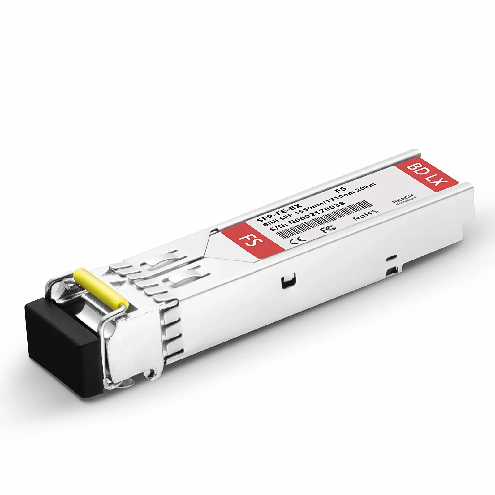 100BASE-BX SFP (mini-GBIC) 1550nm-TX/1310nm-RX 20km Transceiver - FS ...