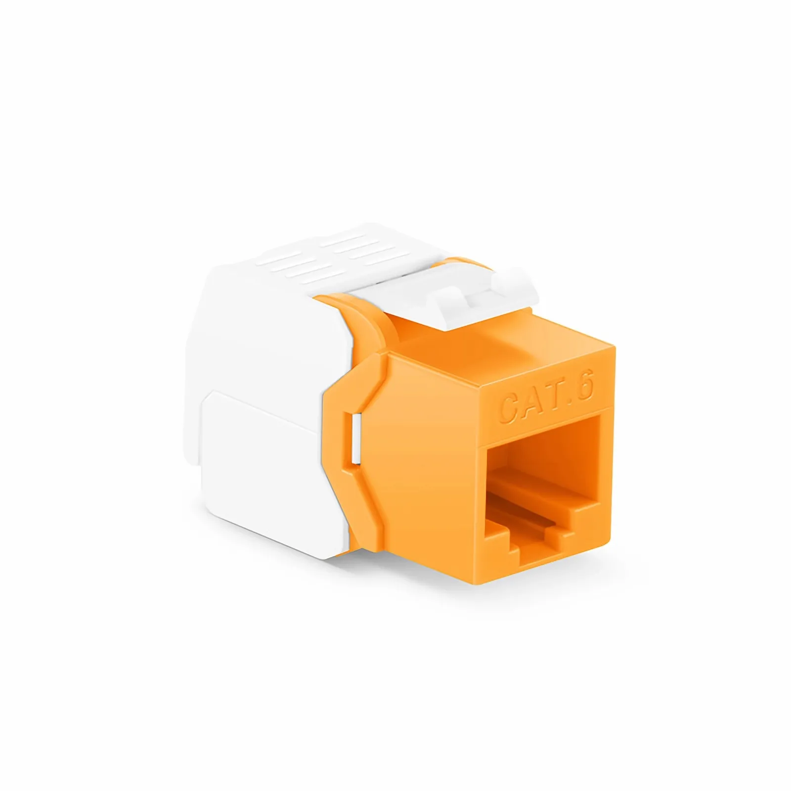 Cat6 RJ45 (8P8C) Unshielded Toolless Keystone Jack Module, Orange (10 ...