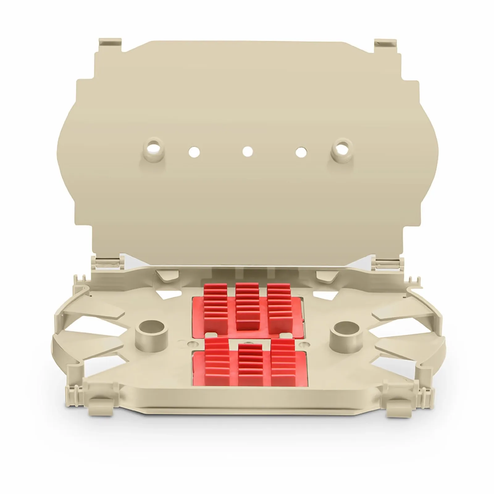 12 Fibers Fusion Splice Tray, Plastic, 0.69" x 6.42" x 3.96" - FS.com