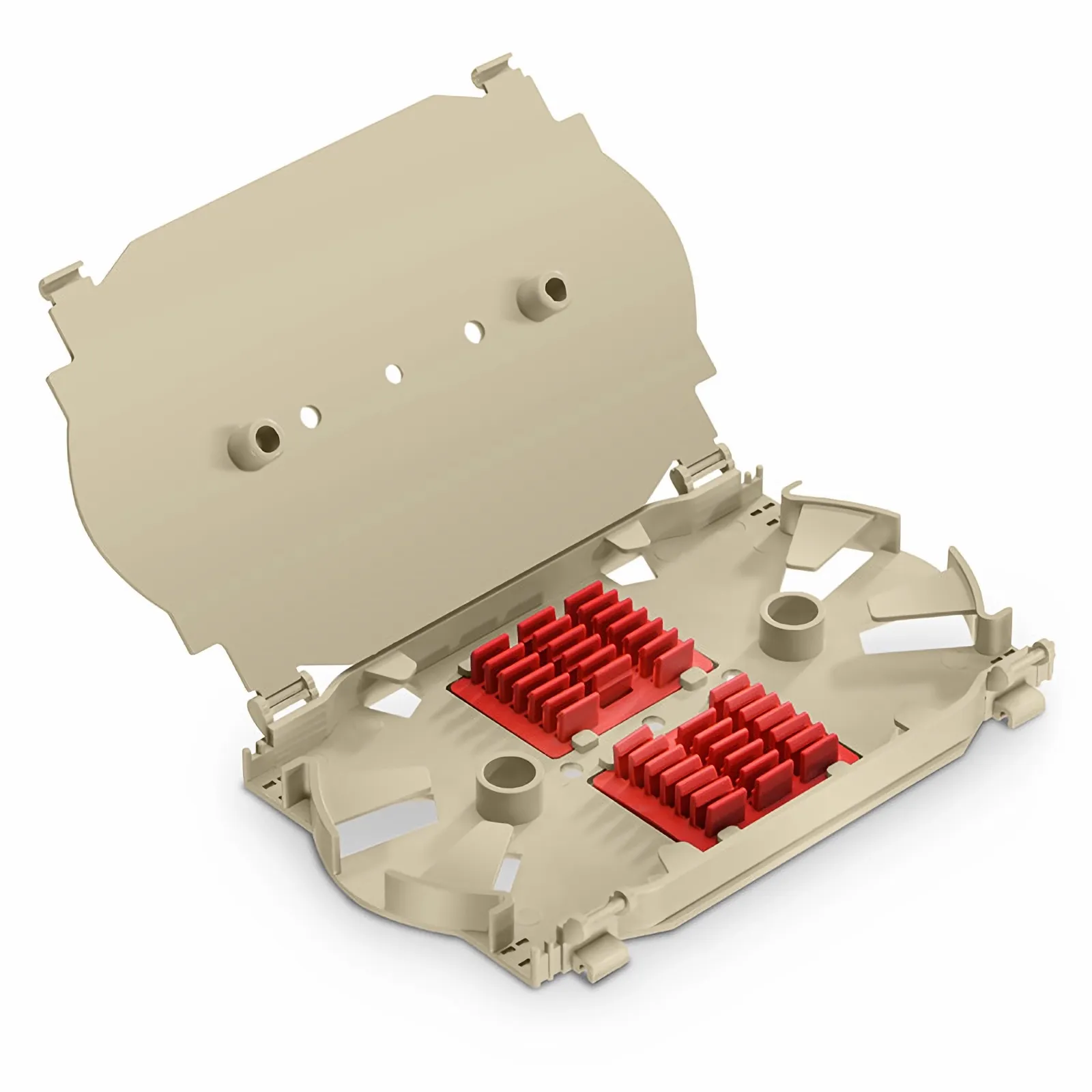 12 Fibers Fusion Splice Tray, Plastic, 0.69" x 6.42" x 3.96" - FS.com