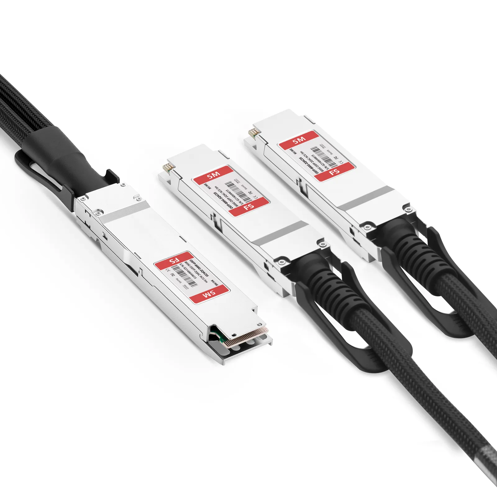 5m (16ft) NVIDIA/Mellanox MCA7J65-N005 Compatible 800G Twin-port OSFP Finned Top to 2x 400G ...