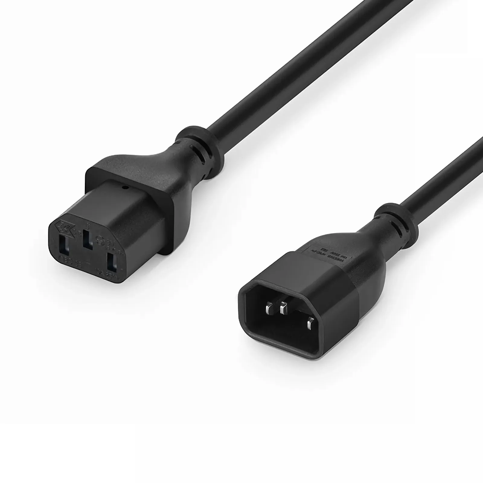 IEC320 C14 to C13 Power Cable, 6ft (1.8m), 14AWG, 250V/15A, Black - FS.com