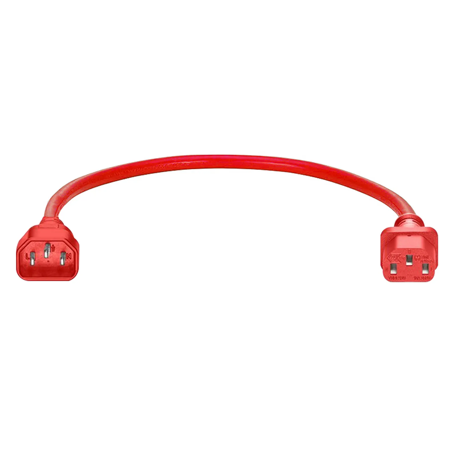 1ft (0.3m) IEC60320 C14 to IEC60320 C13 Heavy-Duty 14AWG 250V/15A Power ...