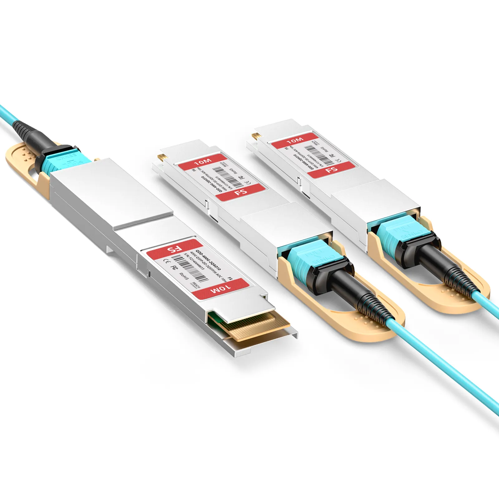 10m (33ft) 400G QSFP-DD to 2 x 200G QSFP56 Active Optical Breakout ...