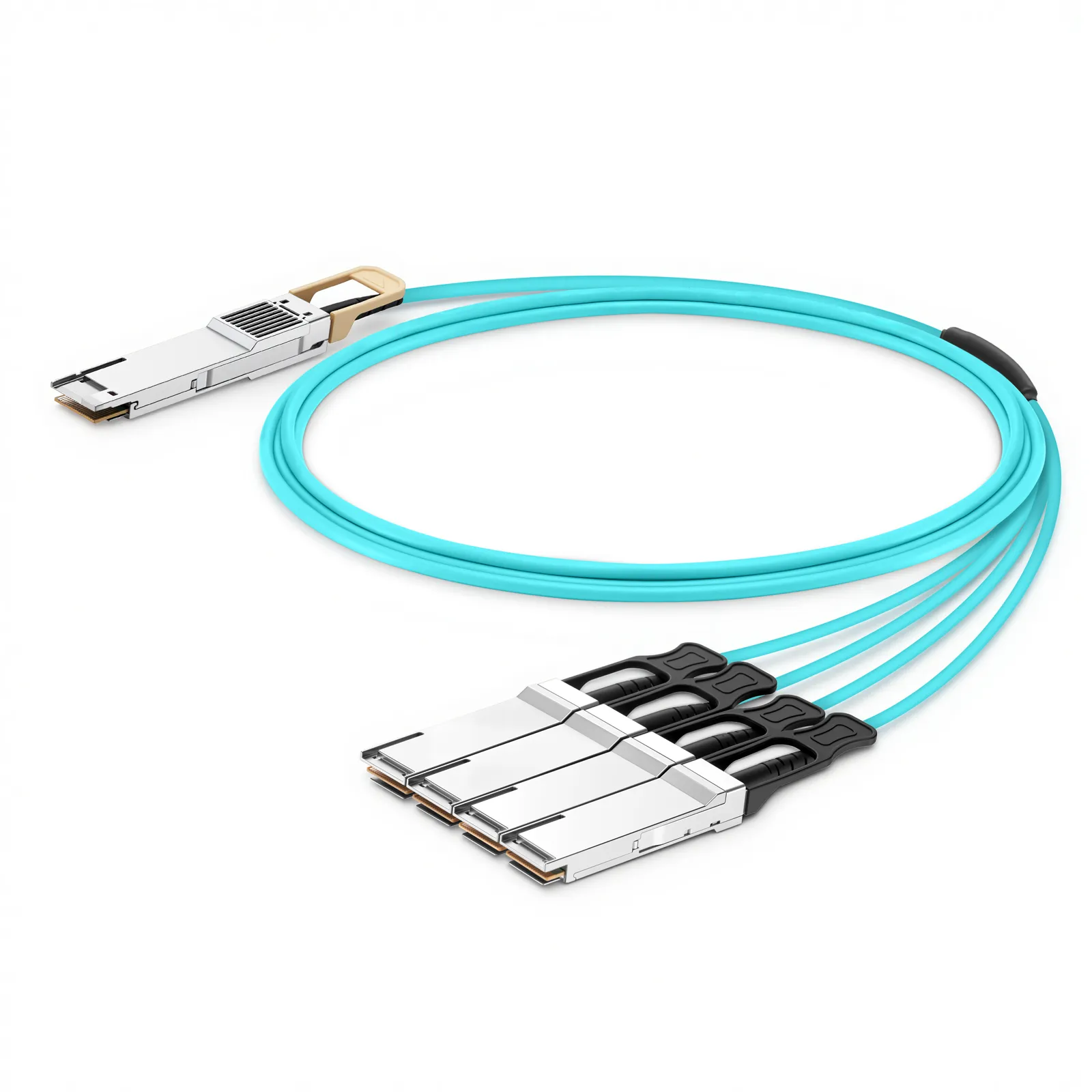 7m (23ft) Generic Compatible 400G QSFP-DD to 4 x 100G QSFP28 Active ...