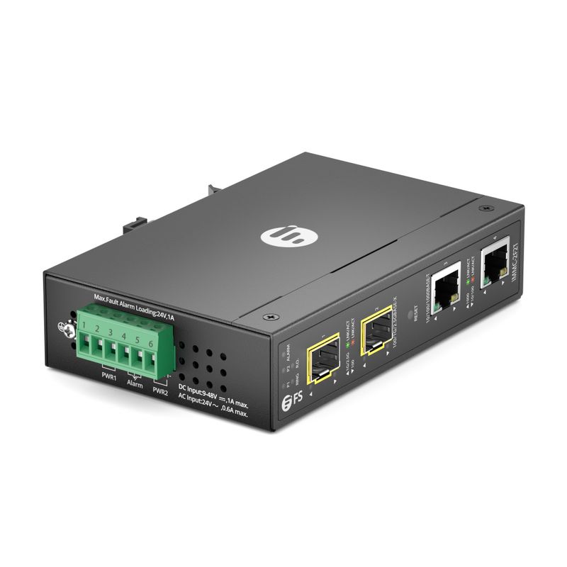 Industrial Managed 2x 10/100/1000Base-T RJ45 to 2x 100/1000/2500Base-X SFP Slot Gigabit Ethernet ...