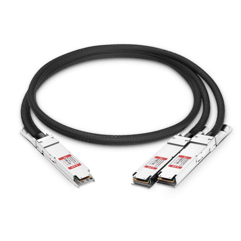 0.5m (2ft) Arista Networks Compatible 800G OSFP Finned Top to 2 x 400G OSFP Flat Top Passive ...