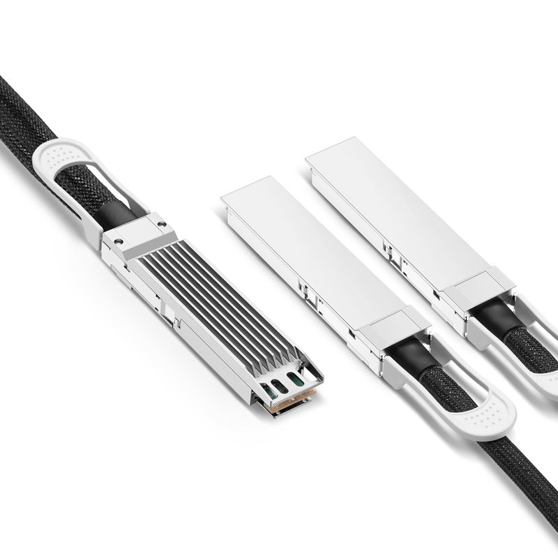 Customized 800G OSFP Finned Top to 2 x 400G OSFP Flat Top Active Electrical Copper Breakout ...