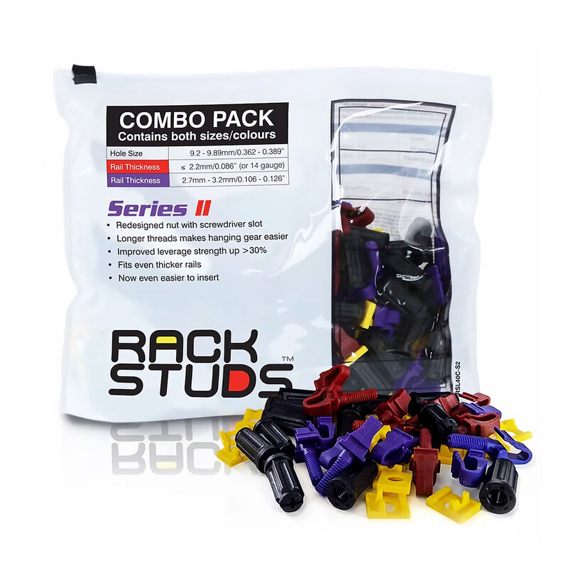 Rackstuds™ Series II DUO, 1RU Rack Screws for 19'' Racks with Square ...