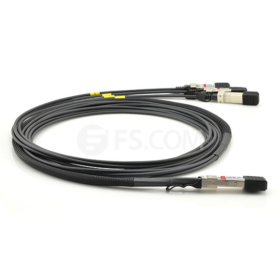 Cisco QSFP-4SFP10G-CU5M Compatible 40G QSFP+ to SFP+ Breakout DAC Cable - FS