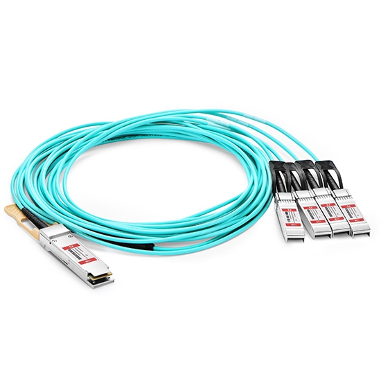 Cable Óptico Activo Breakout QSFP a SFP - Compatible con Cisco QSFP-4SFP25G-AOC30M - FS México