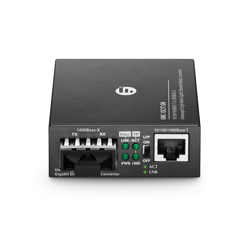 10/100/1000Base-T to 1000Base-X SC Single Mode Unmanaged Fiber Media ...