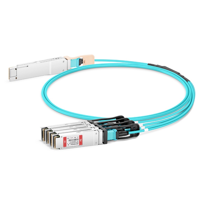 1m (3ft) Dell Compatible 400G QSFP-DD to 4x100G QSFP56 Active Optical Breakout Cable - FS