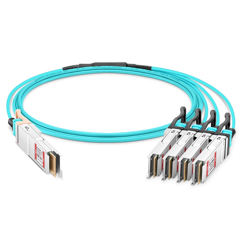 7m (23ft) Dell Compatible 400G QSFP-DD to 4x100G QSFP56 Active Optical ...